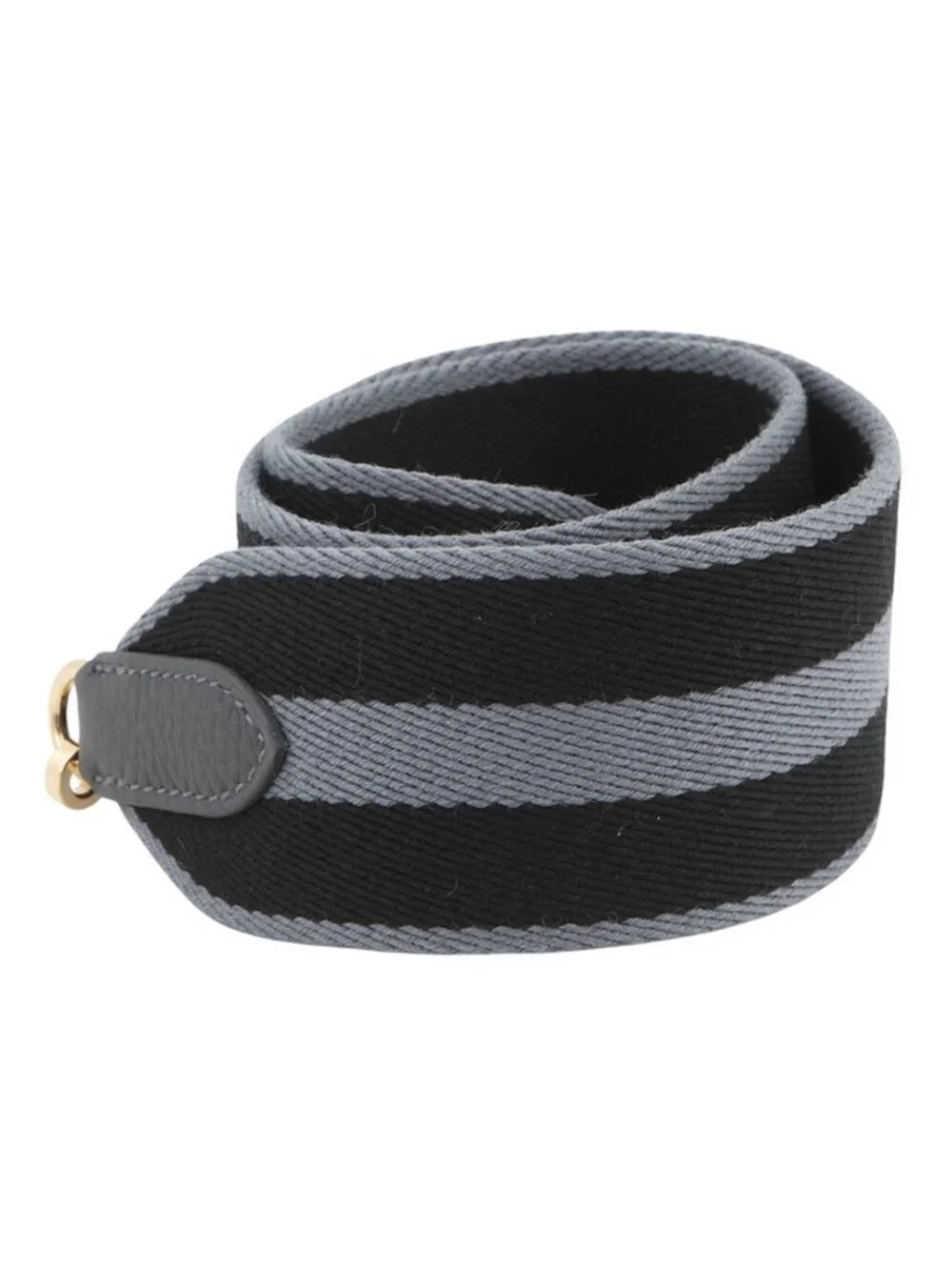 Hermes | Accessories | Hermes Shoulder Strap Gray Black Gold Canvas ...